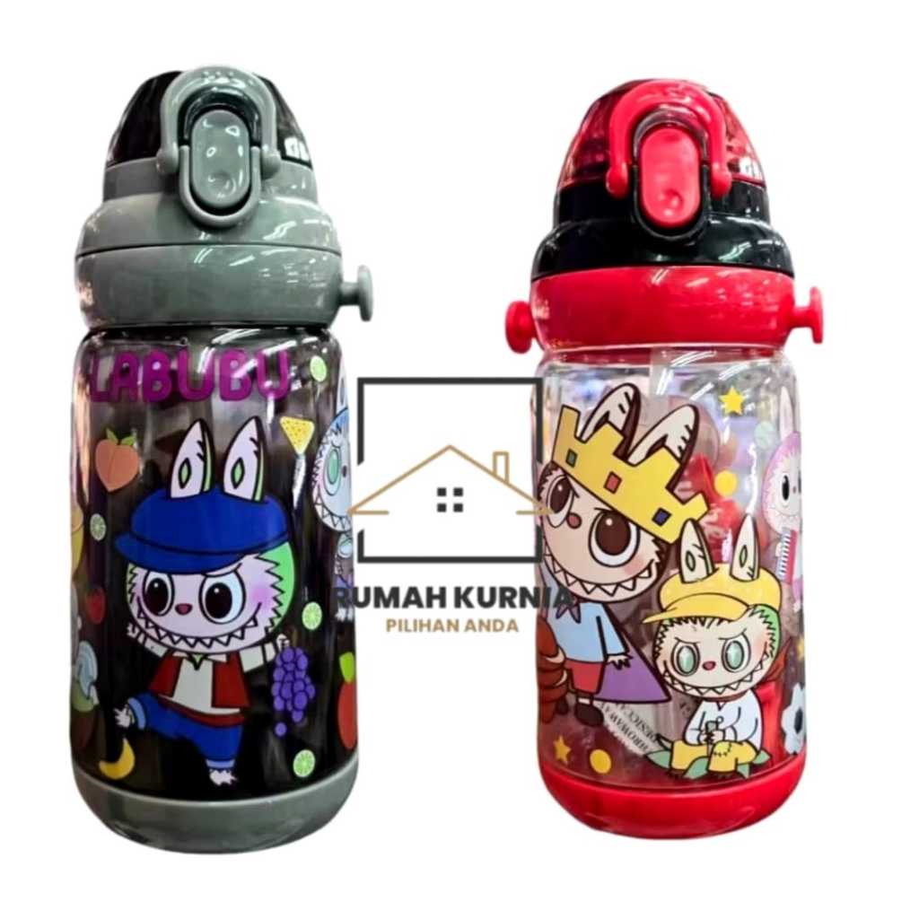 Botol Plastik Minum LABUBU Kartun Mudah Alih 550ml Tahan Bocor | Shopee ...