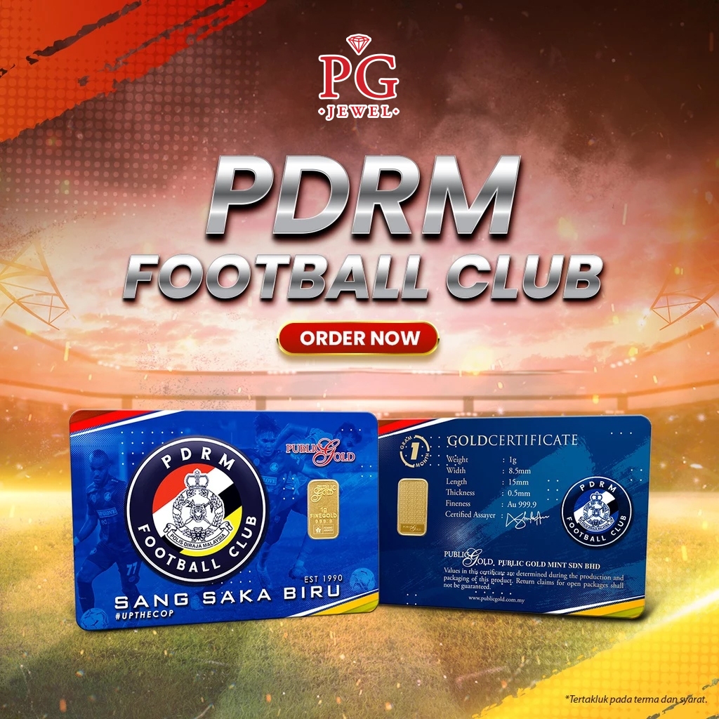 Public Gold Bullion Bar 1g (Au 999.9) - PDRM Football Club | Shopee ...