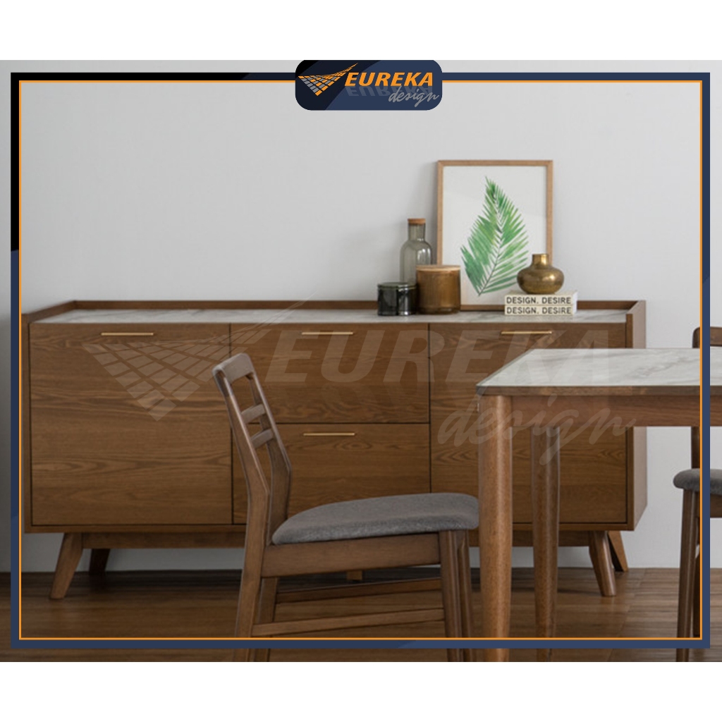 5.5ft Sideboard Hall Cabinet Drawer Modern Wood / Almari Kabinet BREDA ...