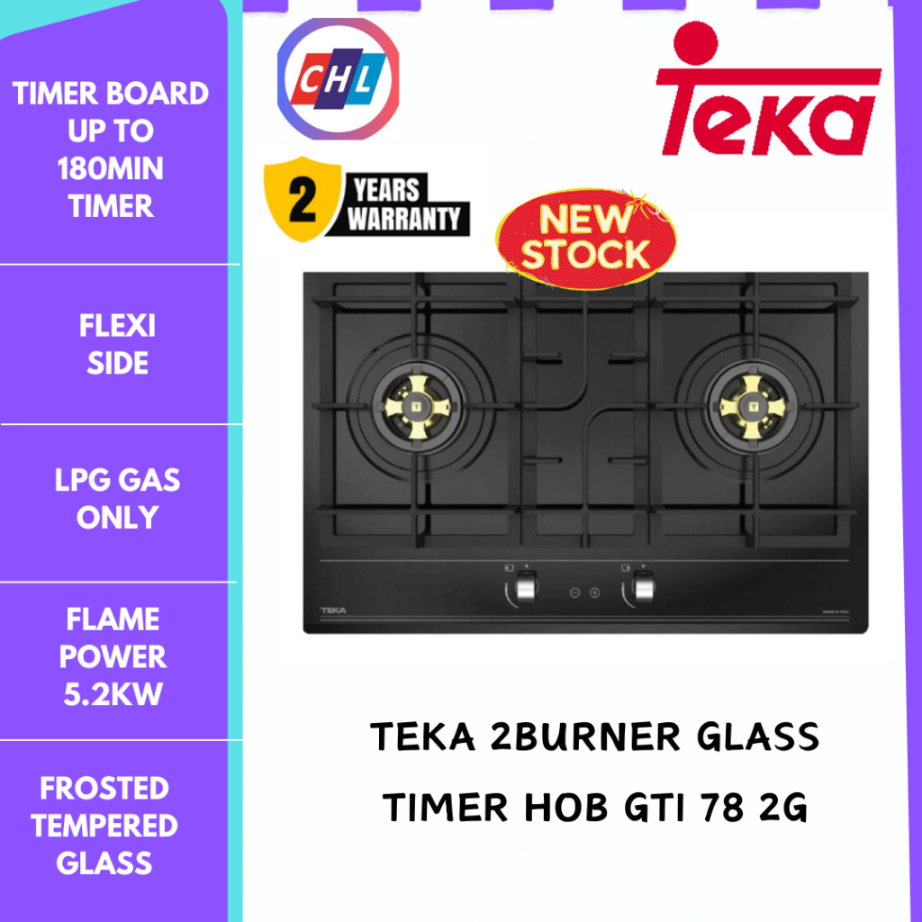 TEKA 2BURNER BUILT IN GLASS HOB WITH TIMER GTI 78 2G - TEKA 2 YEARS ...