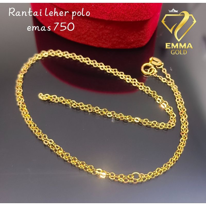 Rantai leher polo padu emas 750 | Shopee Malaysia