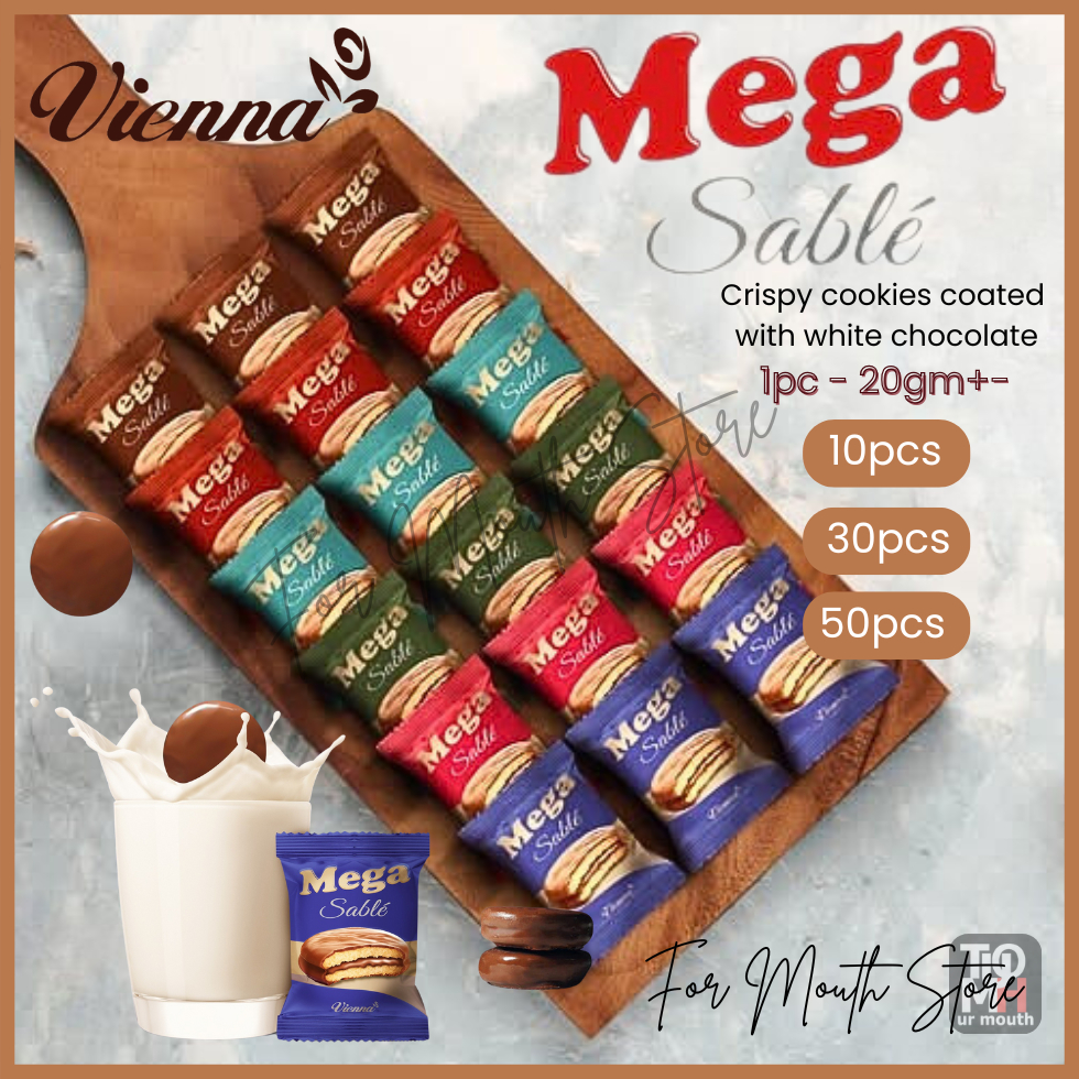 VIENNA Mega Chocolate Sable Chocolate Coated with Biscult Coklat ...