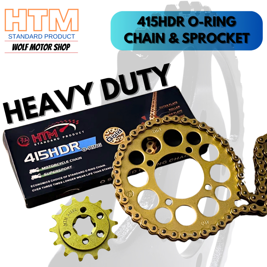 TXR150 PANTHER 150 415HDR-132L HTM 415HDR CHAIN 415 SPROCKET SET GOLD ...