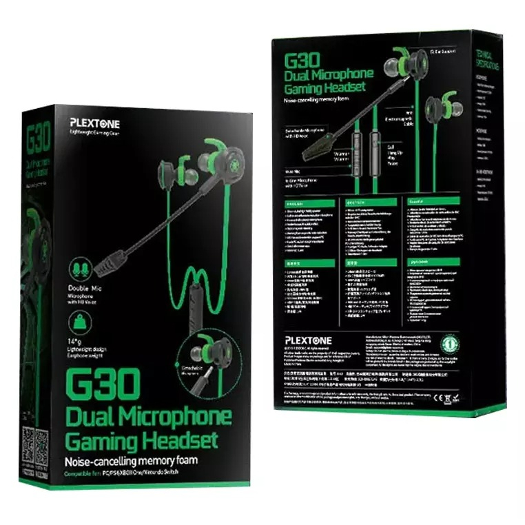 [Ready Stock] 100% ORIGINAL Plextone G30 Dual Microphone Gaming Headset ...