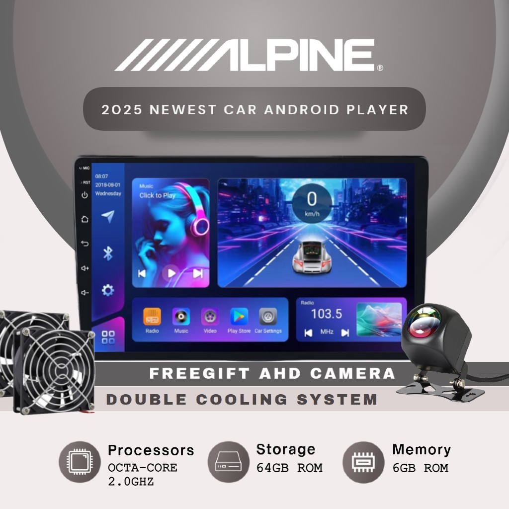 💥With Cooling System💥 [6GB RAM+64GB ROM] Alpine Style Android Player 9 ...