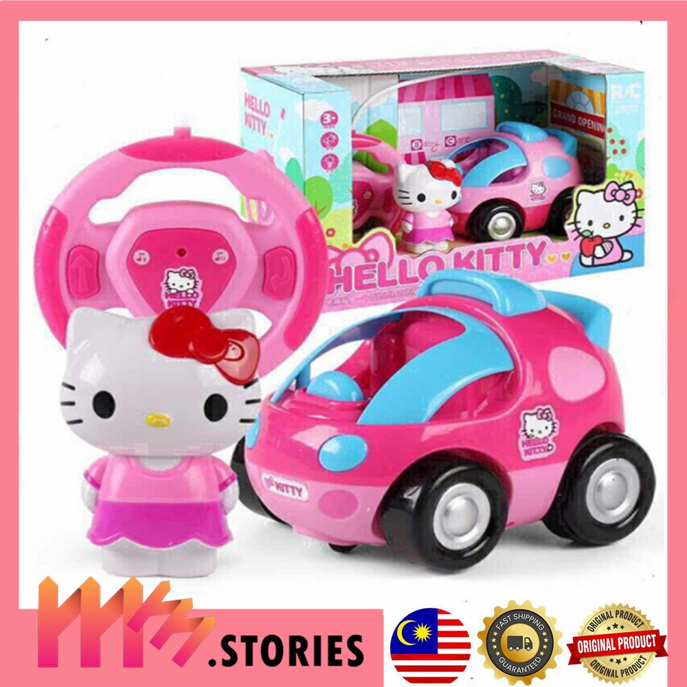MM Stories Cute Pink Hello Kitty Cat with Music & Flashing Light RC Car ...