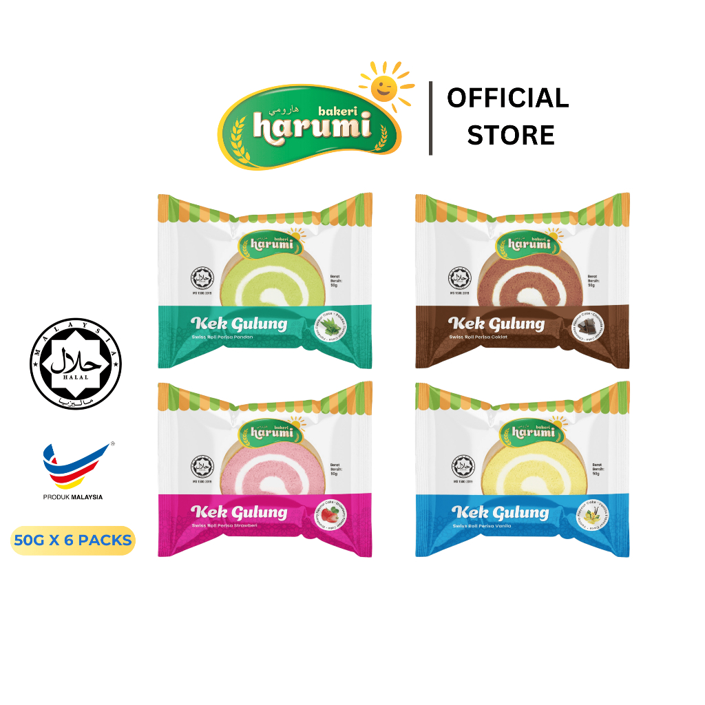 HARUMI Swiss Roll Combo 6 | Halal | Kek Gebu Sedap | Doorgift Kahwin ...