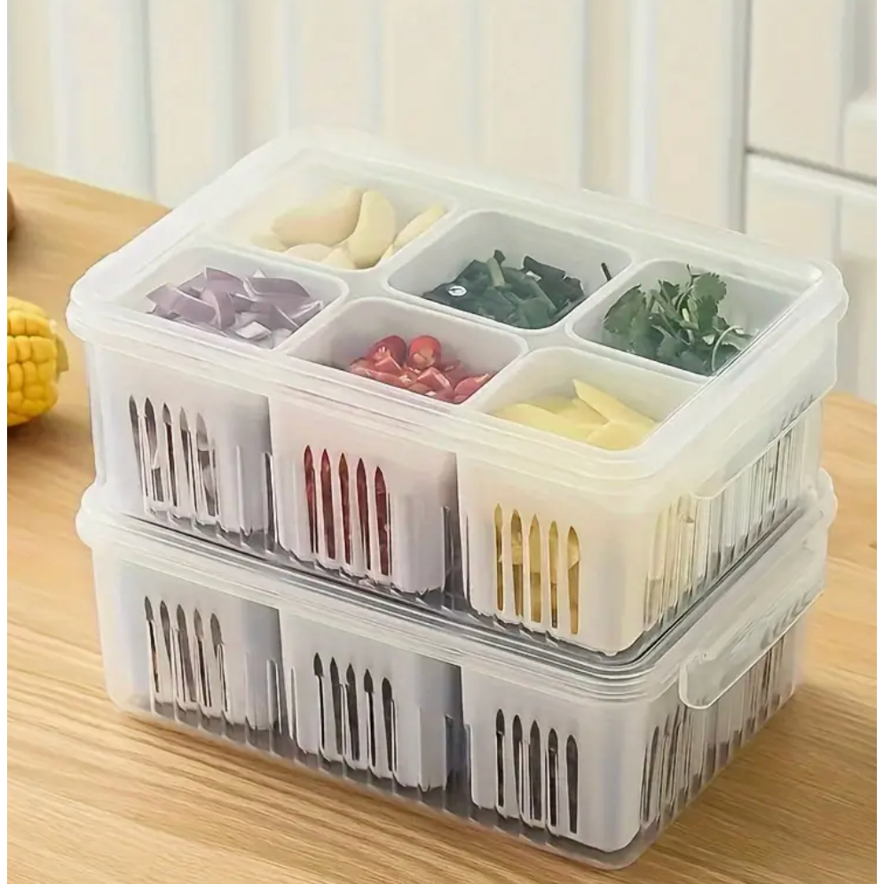 6 Grids Box Cover Onion Ginger Storage Container Garlic Fresh-keeping ...