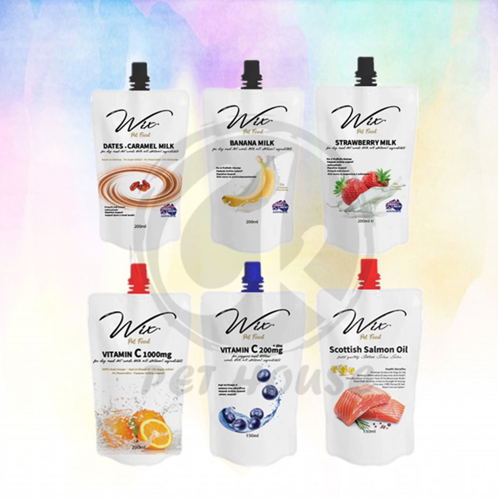 Wix Pet Milk Vitamin C Salmon Oil Healthy Pouch Supplement Drink Food ...
