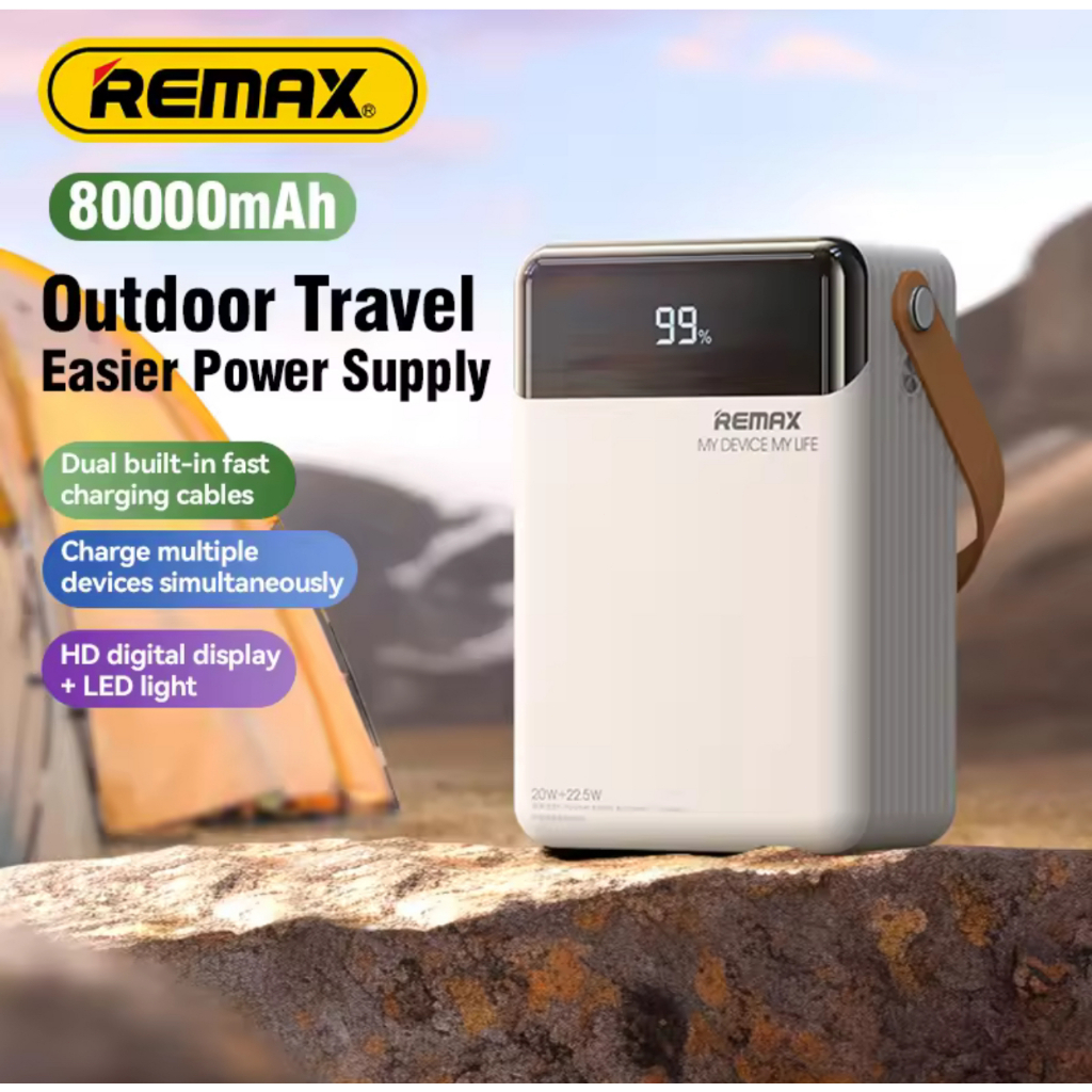 Remax RPP-566 Pd20W+Qc22.5W Cabled Fast Charging Power Bank 80000Mah Portable Container Battery ...