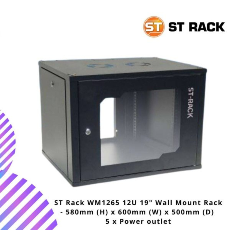 ST Rack WM1265 12U 19" Wall Mount Rack - 580mm (H) x 600mm (W) x 500mm ...