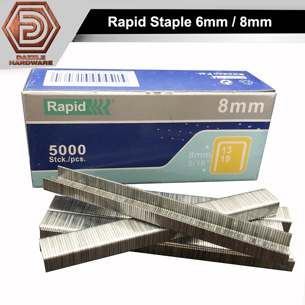 1 box 5000pcs Rapid staple nail 6mm / 8 mm rapid staple refill for ...