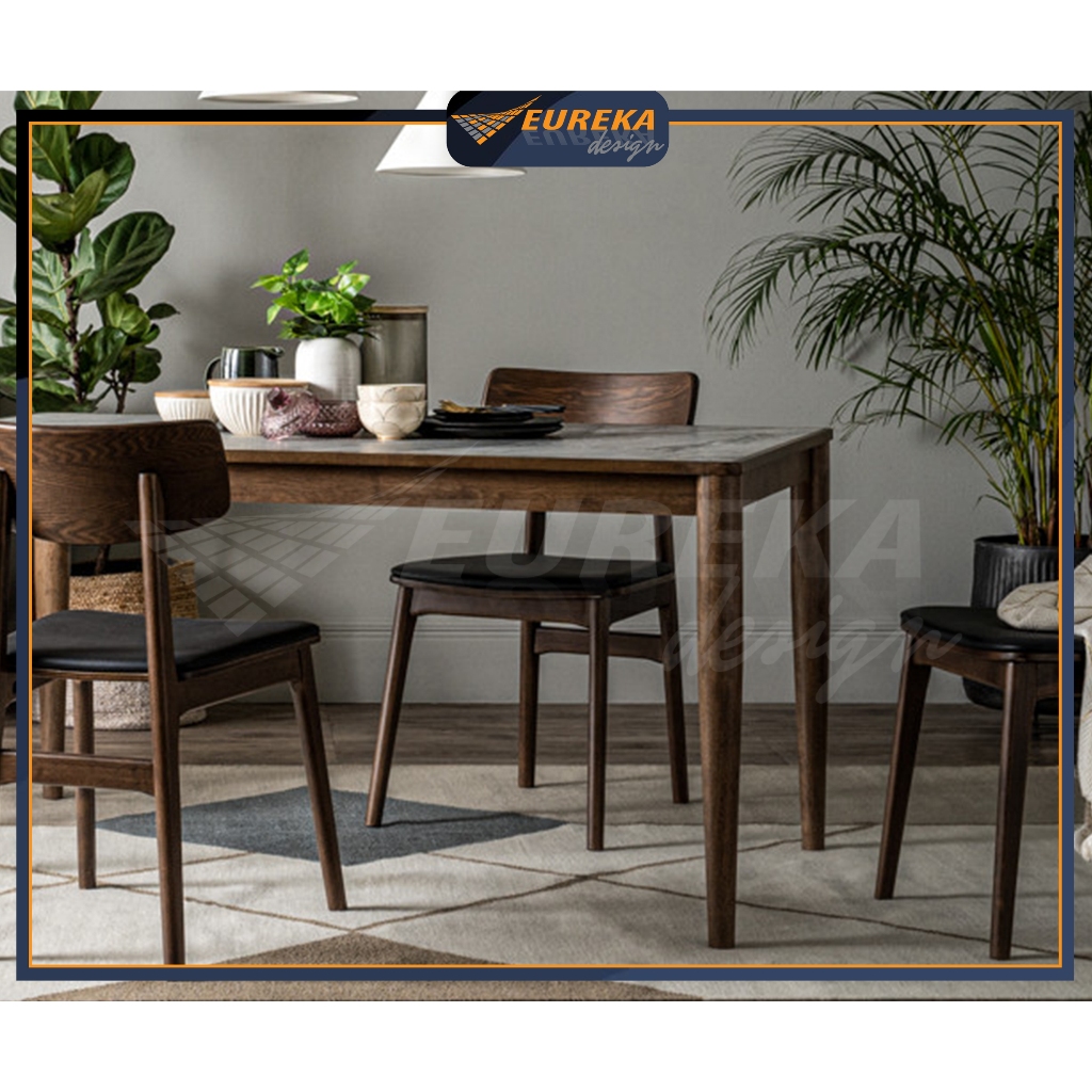 5ft Dining Table Rectangle Modern Wood Marble Melamine/ Meja Makan ...