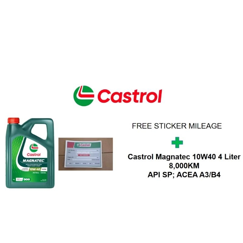 DUALOCK NEW PACKING Castrol Magnatec 10W40 SN/CF SEMI SYNTHETIC 7K ...