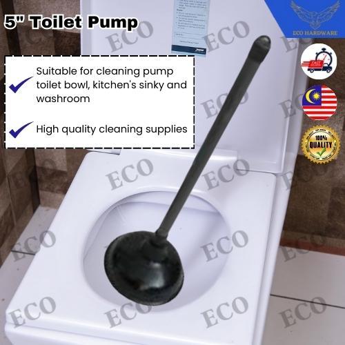 5" High Quality PVC Handle Toilet Plunger Pump Pressure Suction Black ...