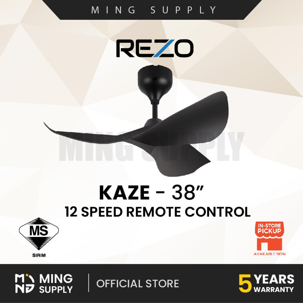 (Sirim) REZO Ceiling Fan KAZE 38 Signature Model DC Motor Remote ...