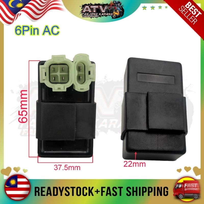 6 Pin AC ignition CDI Box fotv50+250cc ATV Scooter Buggy Go Kart ...