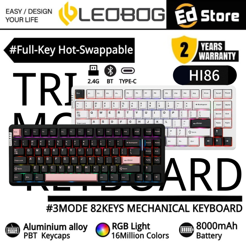 LEOBOG Hi86 Gasket Aluminum Mechanical Keyboard Wireless Hot Swap ...