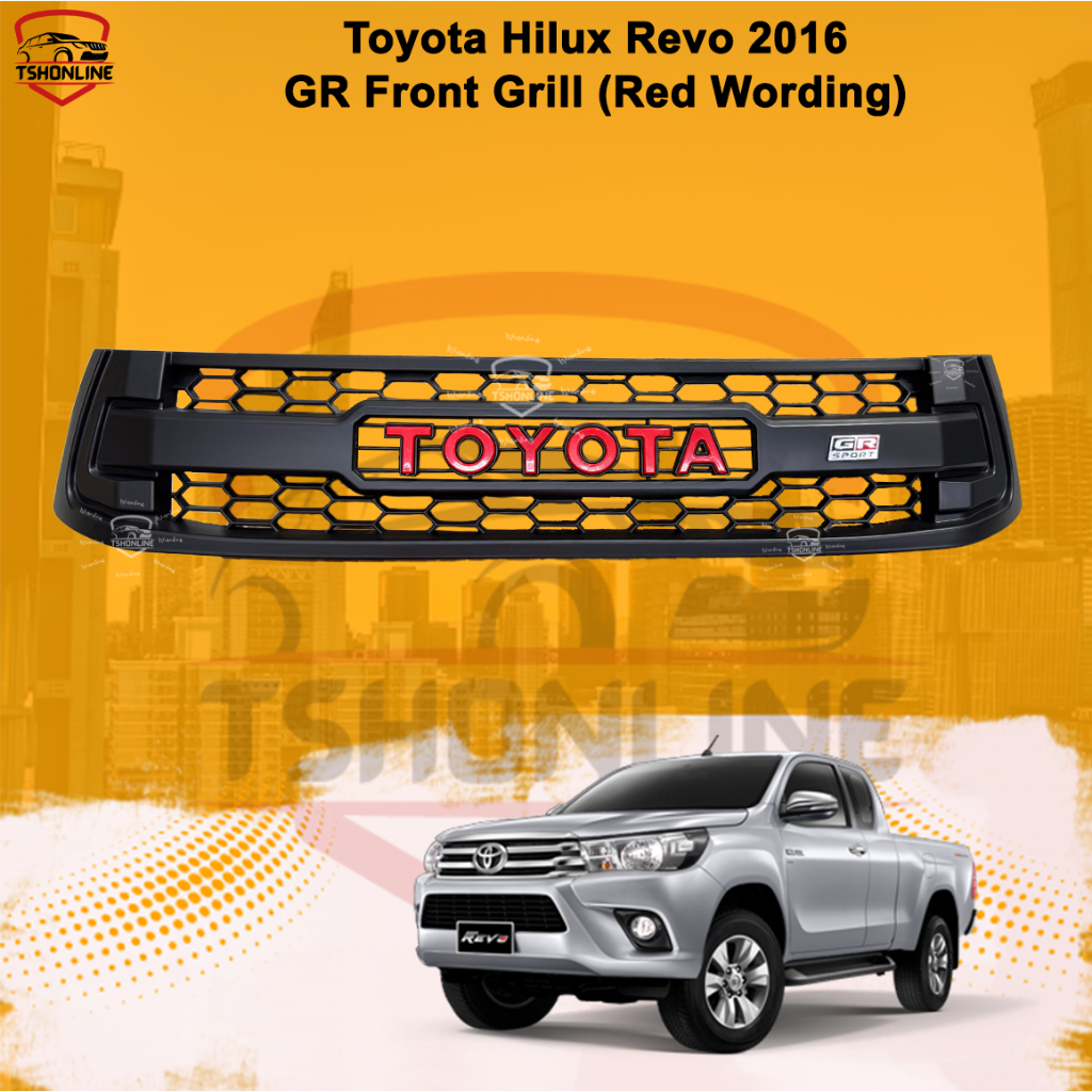 Toyota Hilux Revo 2016 GR Front Grill Matt Black Gazoo Racing Front ...
