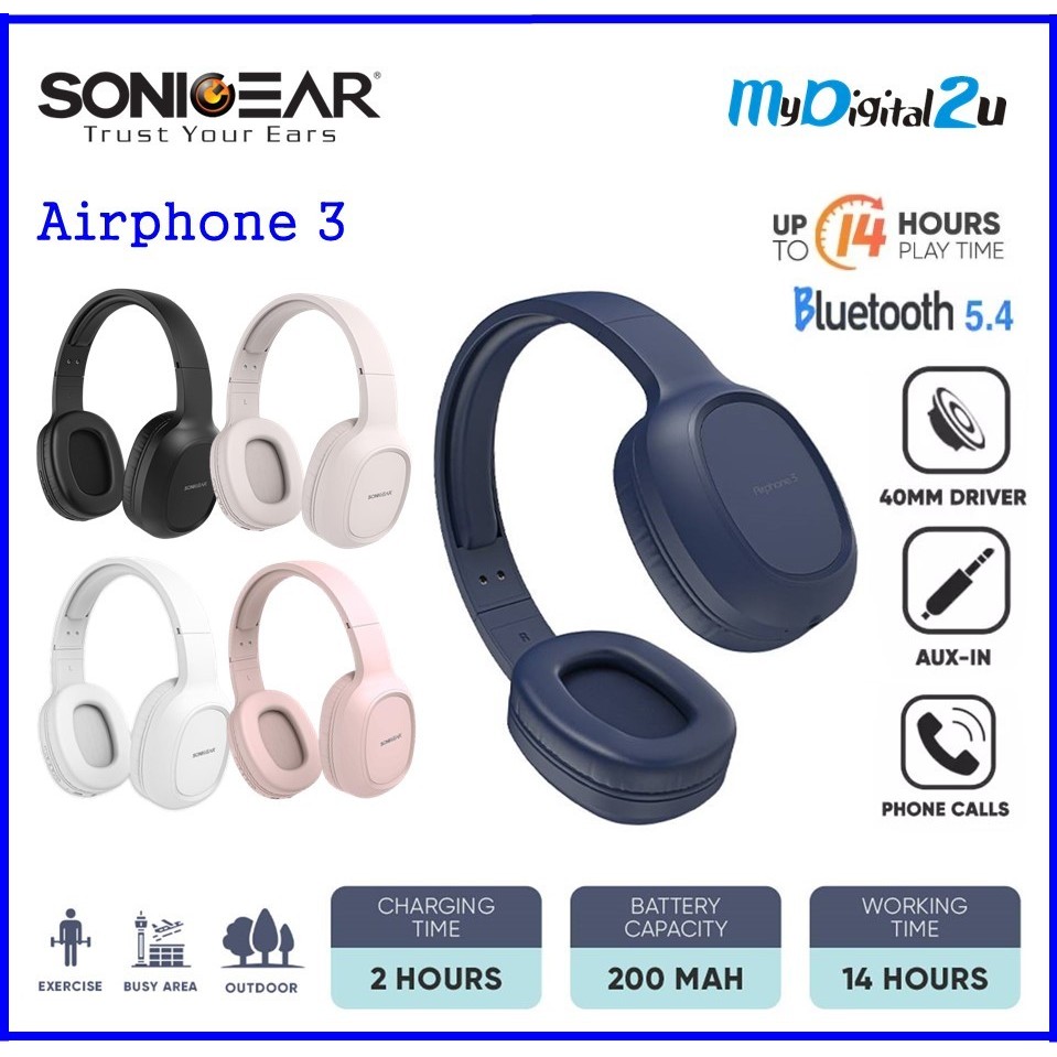 SonicGear AirPhone 3 Headphones With Mic For Smartphones and Tablets ...