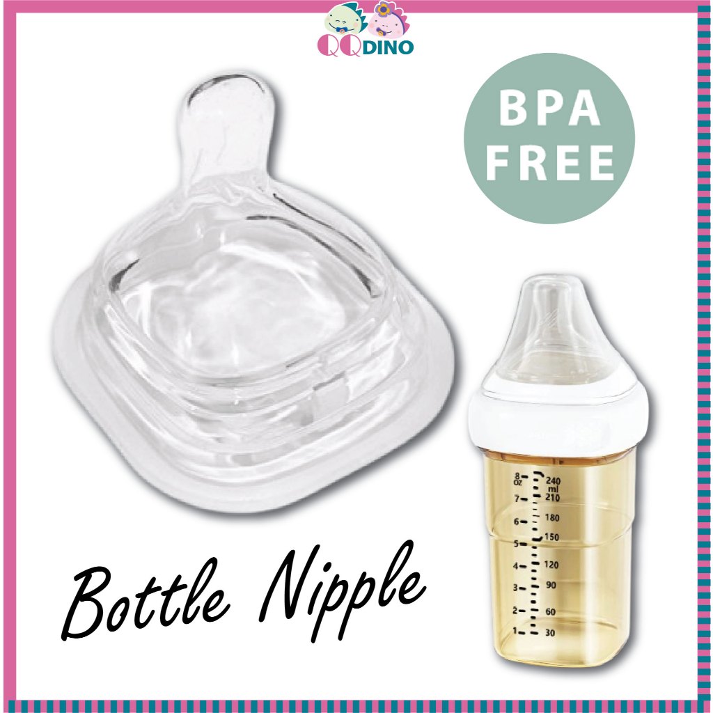QA Baby Nipple Extra Wide Neck Mouth Square Teat Puting Botol Susu bayi ...
