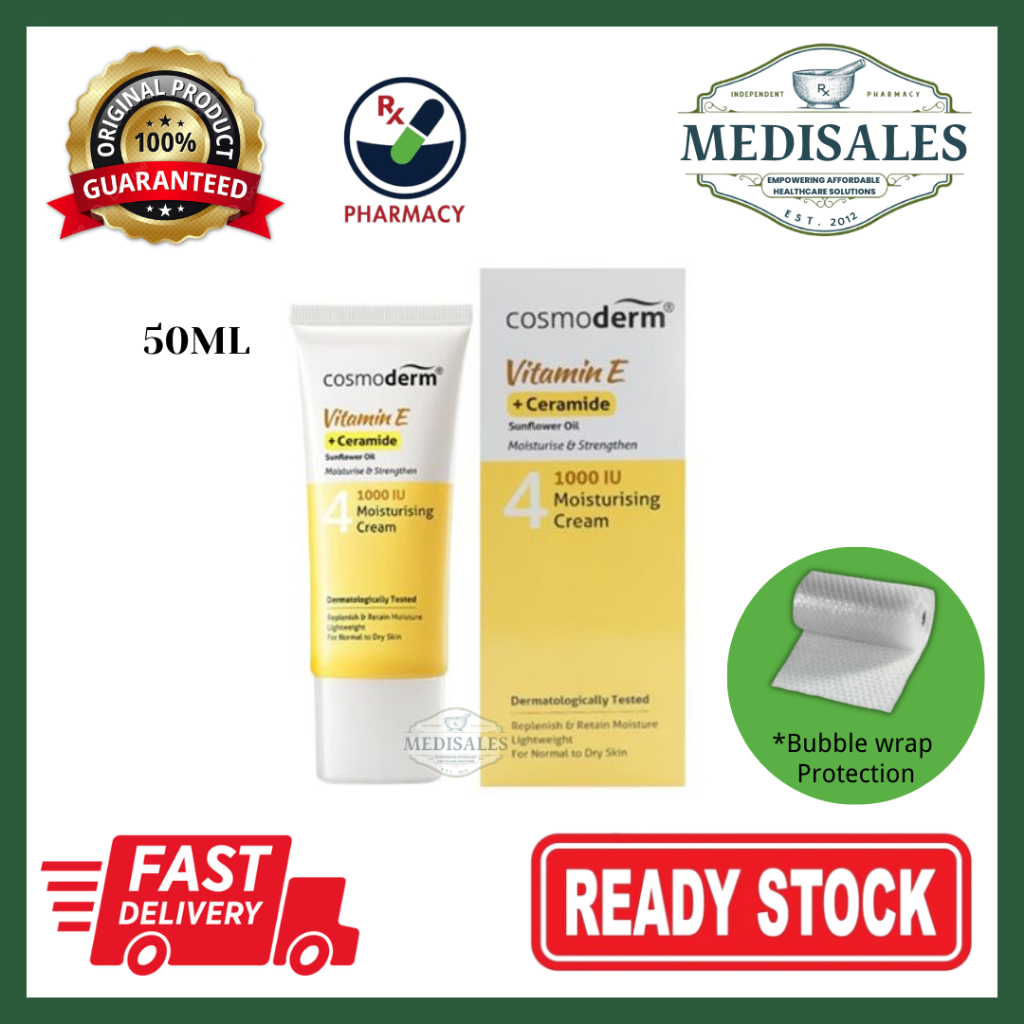 COSMODERM VITAMIN E + CERAMIDE 1,000 I.U. MOISTURISING CREAM 50ML (EXP ...