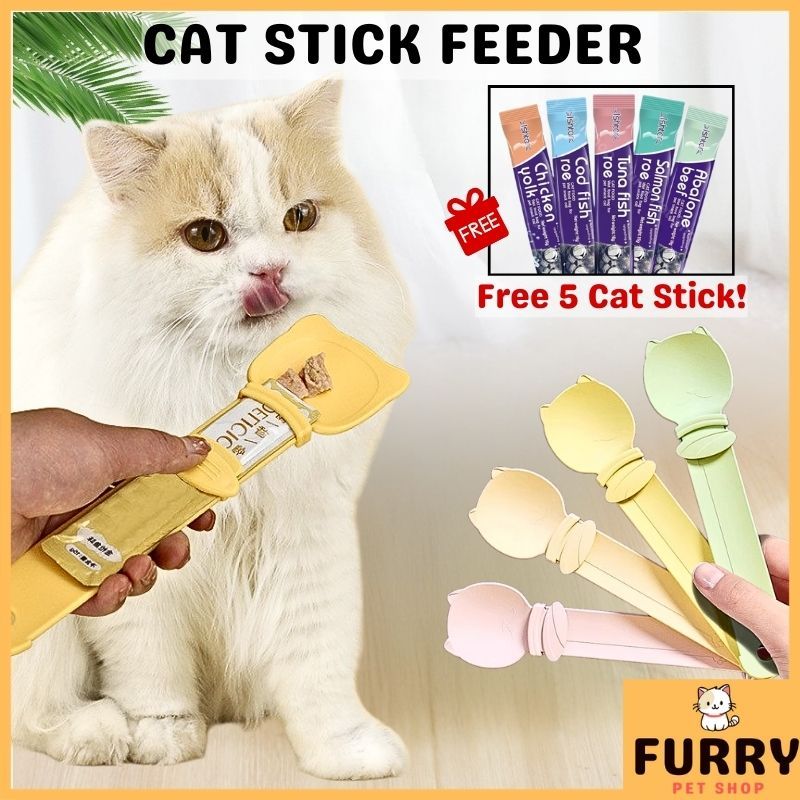 Cat Stick Spoon Feeder Cat Treat Spoon Pet Feeding Spoon Cat Snack ...