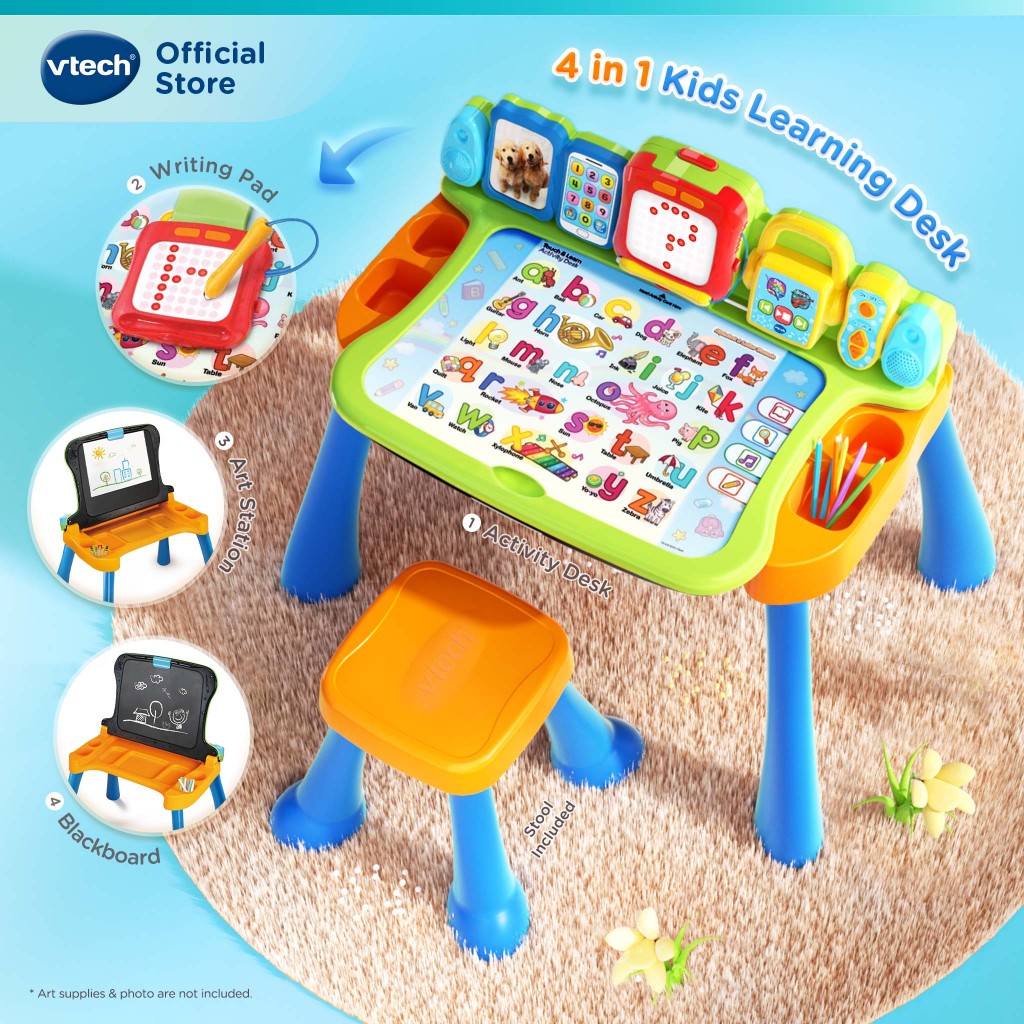 VTech 4 in 1 Touch & Learn Activity Desk Kids Learning Desk （9 learning ...