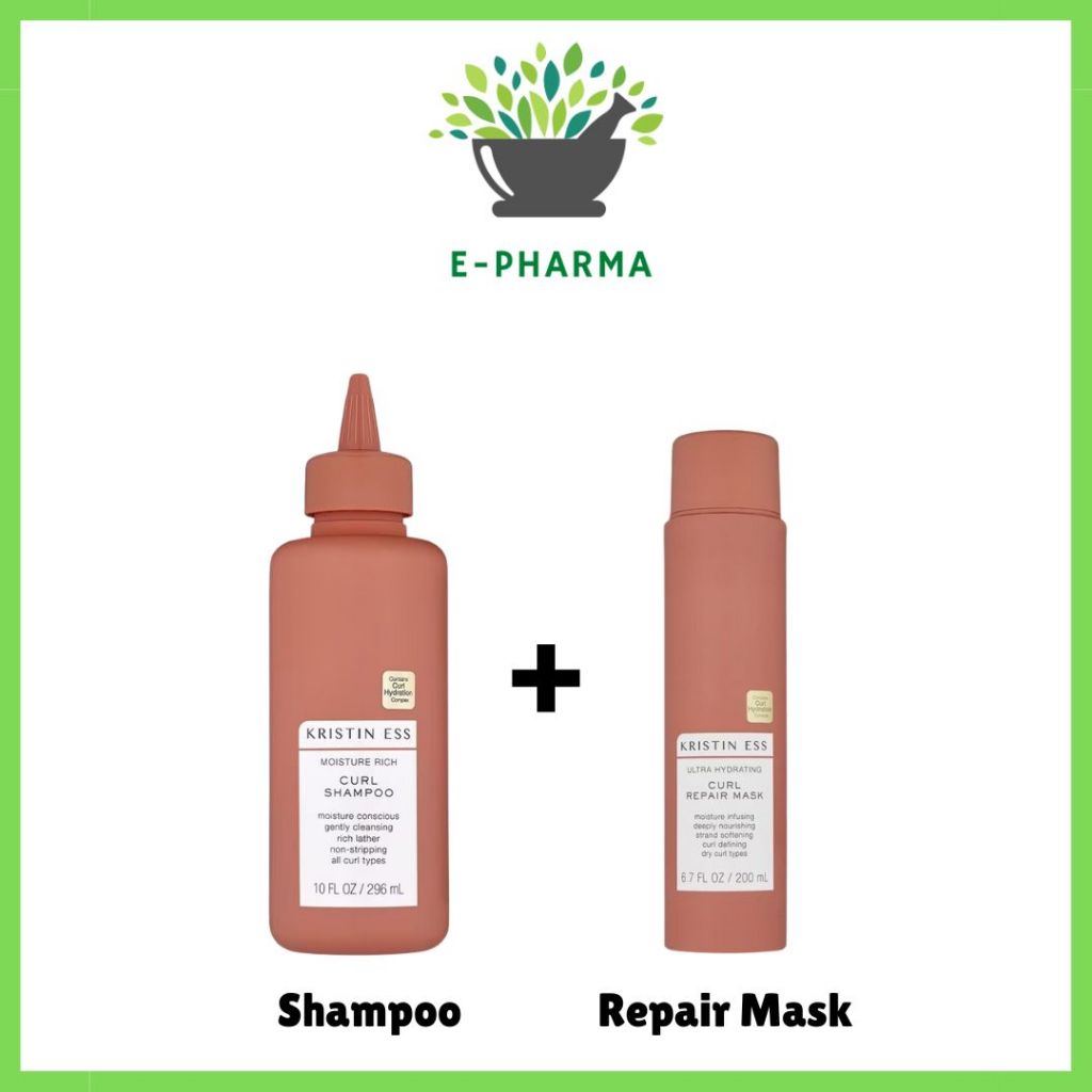 KRISTIN ESS Moisture Rich Curl Shampoo 296ml + Ultra Hydrating Curl ...