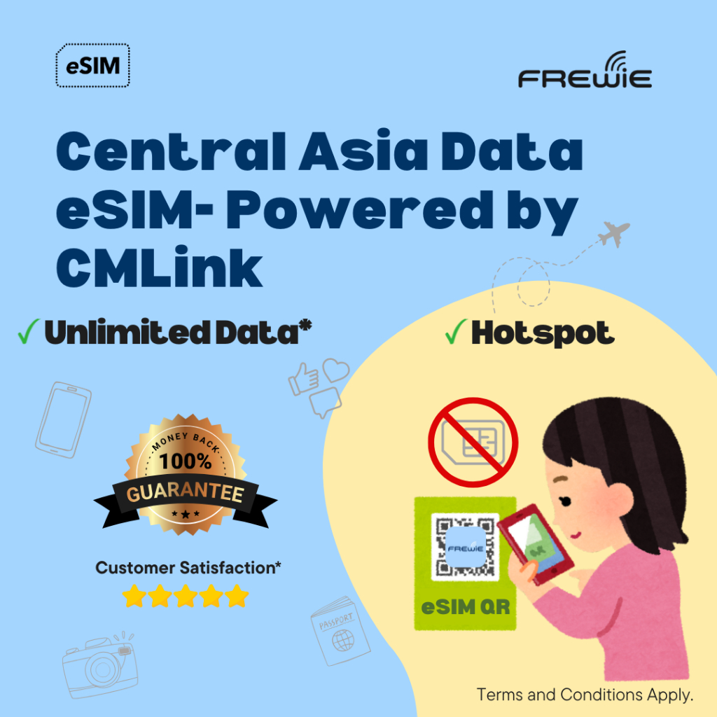 Unlimited Central Asia 4 eSIM 500MB/1GB/2GB Daily for 5-30 Days Data Roaming | QR Code via Email ...