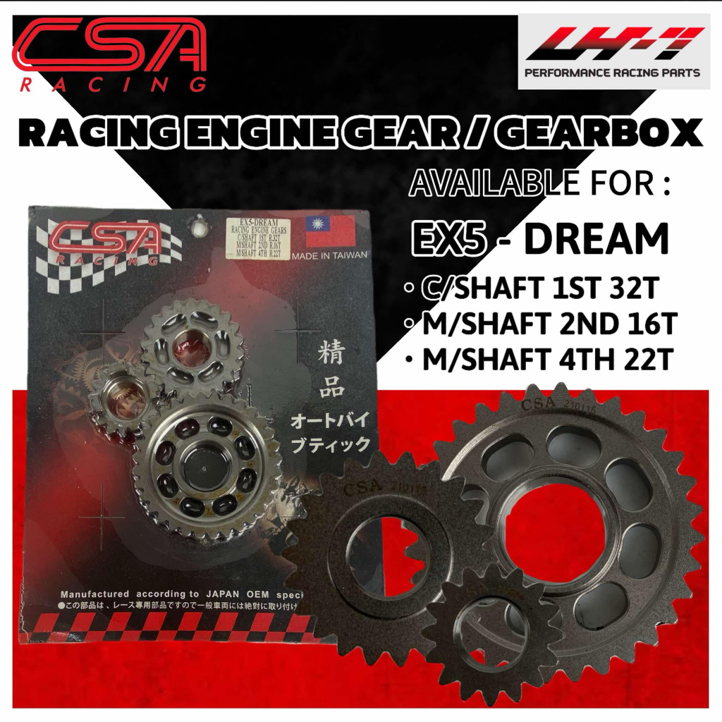 HONDA EX5 DREAM RACING GEAR BOX 1/2/4 ( 1ST 32T , 2ND 16T , 4TH 22T ...