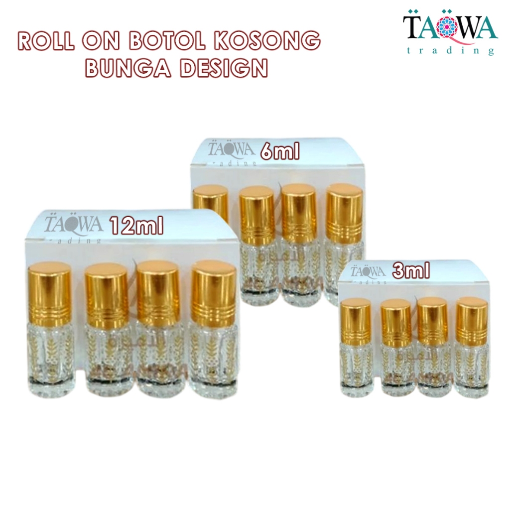 Botol Bunga Roll Dan Stick Botol Kosong 3ml 6ml 12ml | 12 Pcs Box ...
