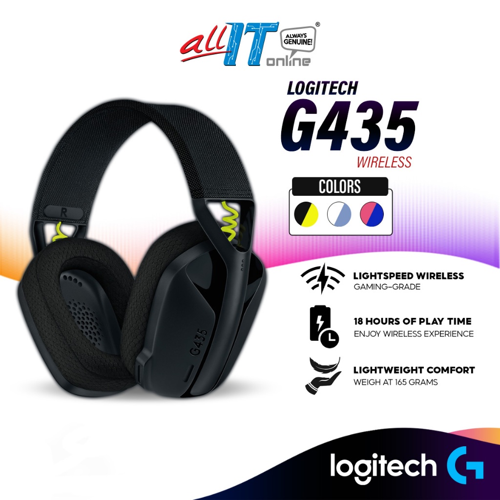 Logitech G435 LIGHTSPEED Wireless Gaming Headset | LightWeight Headset ...