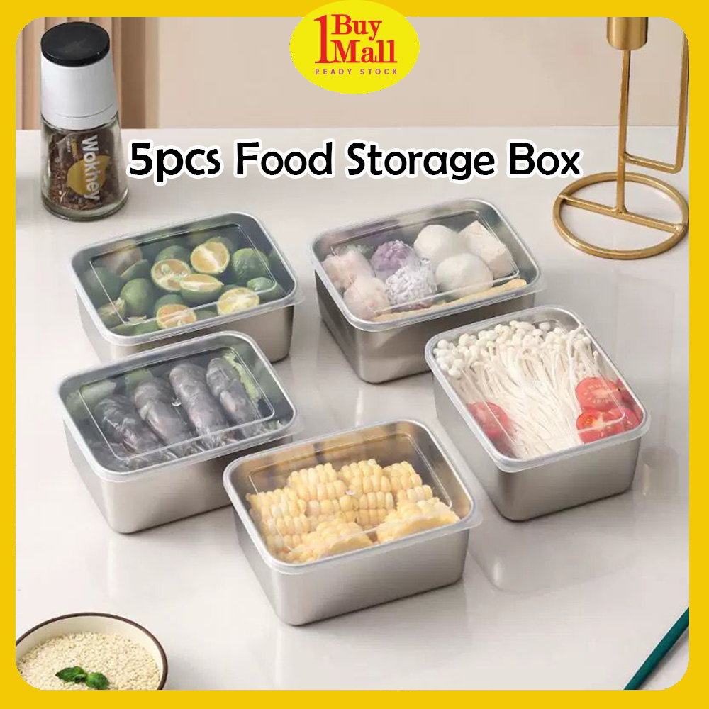 5 in 1 Stainless Steel 304 Food Organizer With Lid Crisper Box Freezer ...
