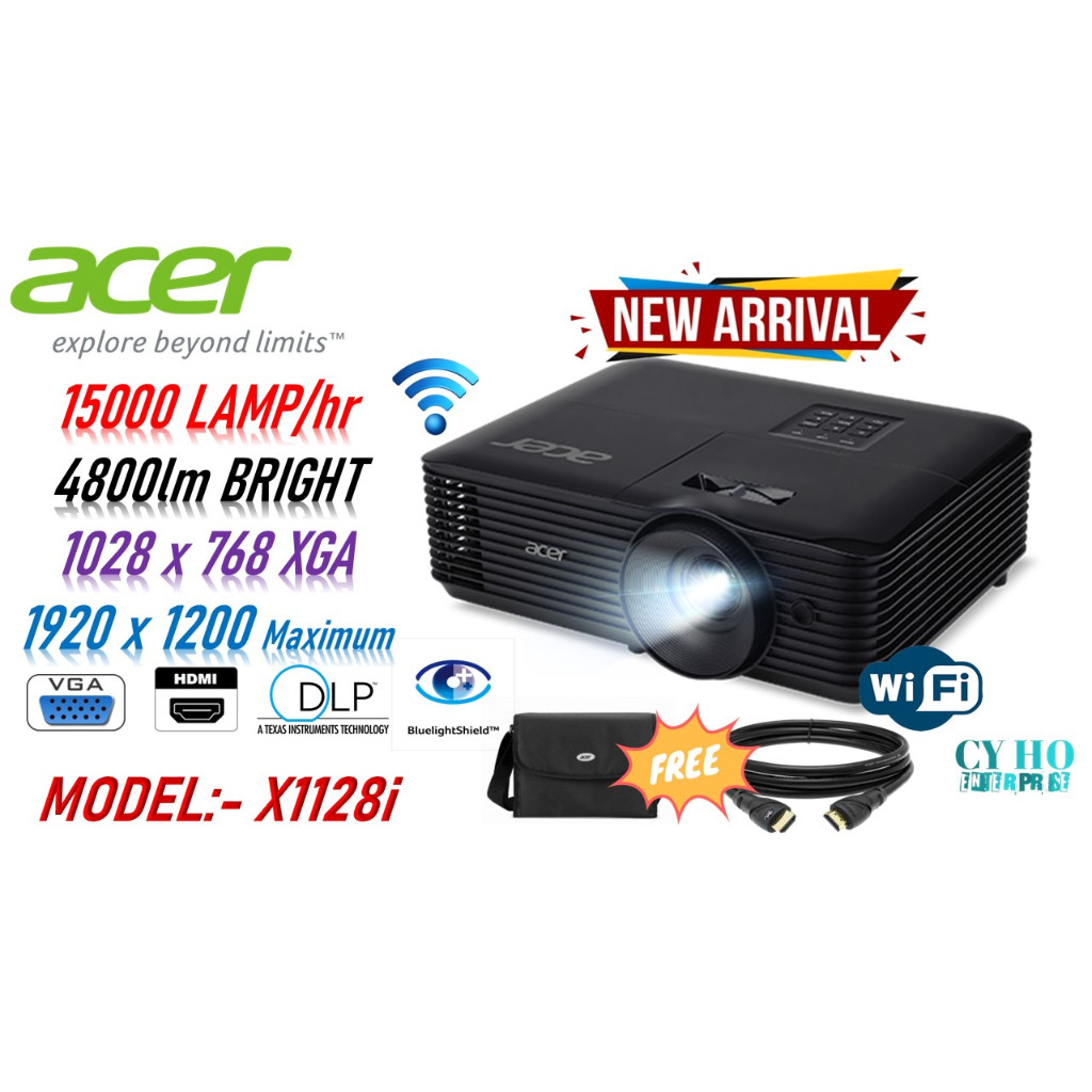 ACER X1229H PROJECTOR (DLP XGA 1024x768 /4800 LUMENS ) /X1328WHK ...