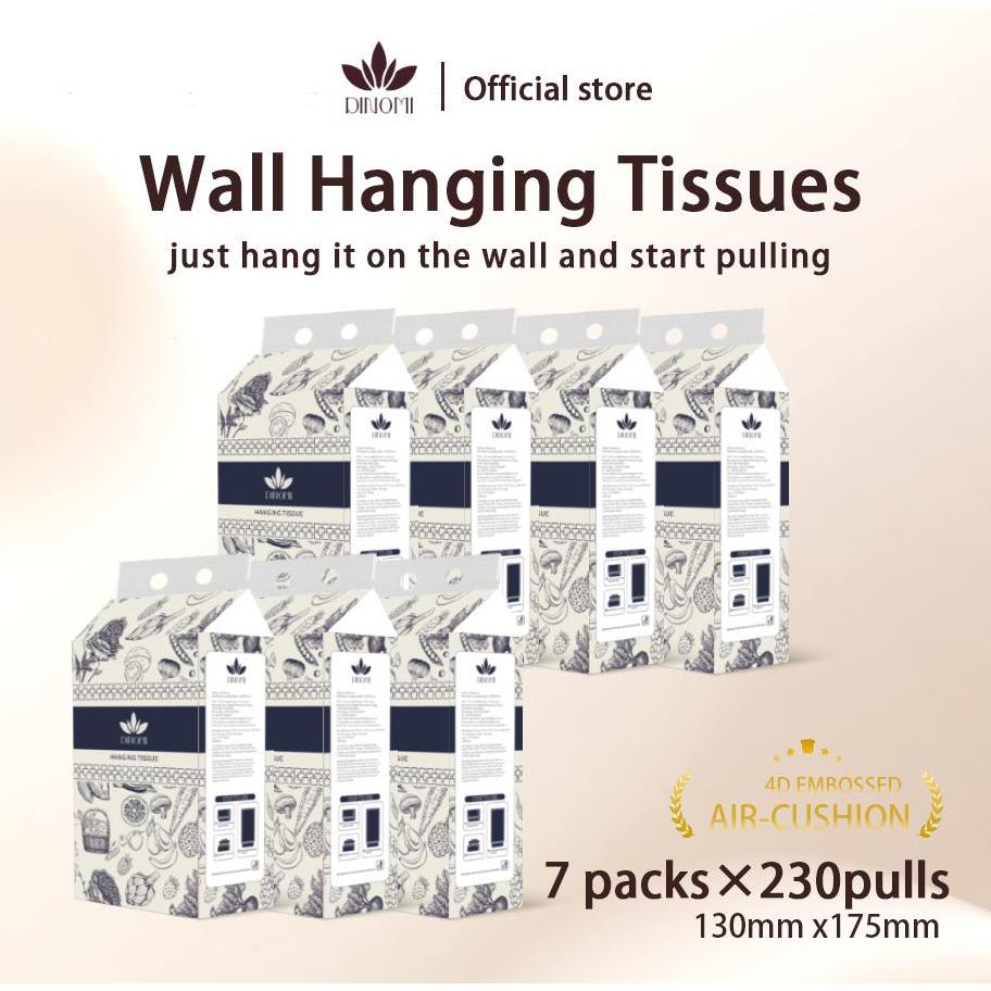 Dinomi [7 Packs] (Cute Hanging Tissue) 230 Pulls tisu cheerful tissue ...