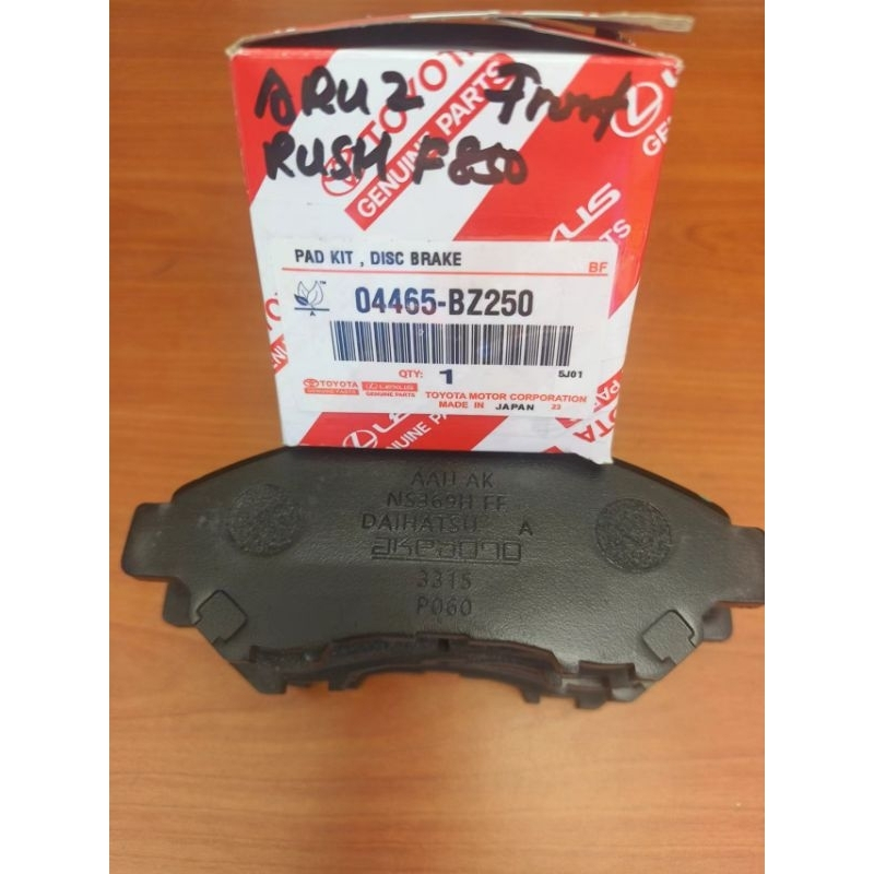 ORIGINAL TOYOTA RUSH F850 & ARUZ & GRAN MAX BRAKE PAD FULLY CERAMIC ...