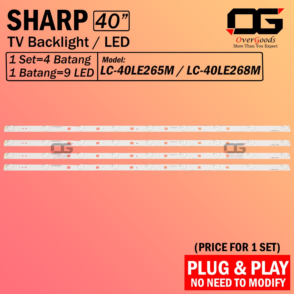 SHARP 40 Inch LC-40LE265M / LC-40LE268M LED Backlight TV / LED Light ...
