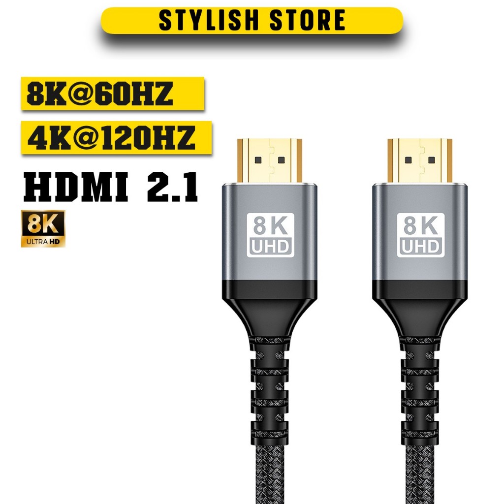 8K 60Hz HDMI Cable 4K/120Hz v2.1 High Speed 3D Video Audio 48Gbps ...