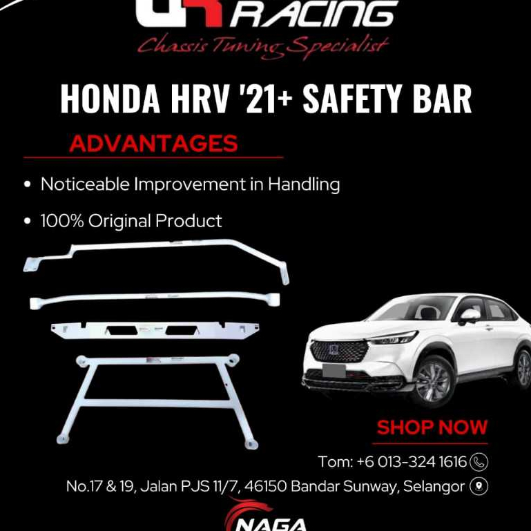 ULTRA RACING SAFETY BAR HONDA HRV '21+ FRONT STRUT/ENGINE BAR AND REAR ...