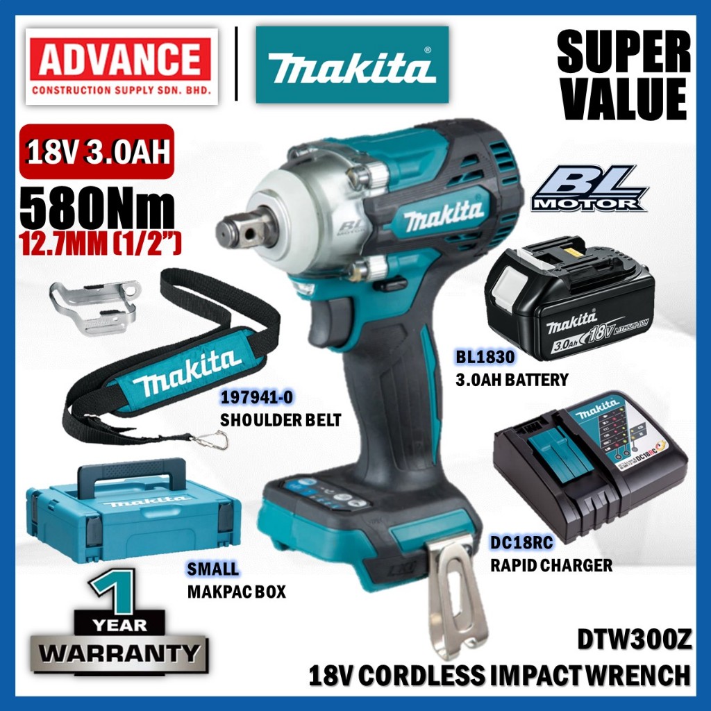 🔥SUPER VALUE🔥 MAKITA DTW300 | DTW300Z 18V Cordless Impact Wrench 12.7MM ...