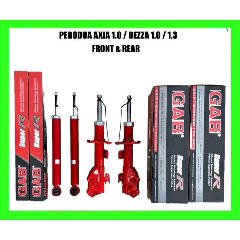 ORIGINAL GAB SUPER R HEAVY DUTY ABSORBER PERODUA AXIA 1.0 / BEZZA 1.0,1 ...