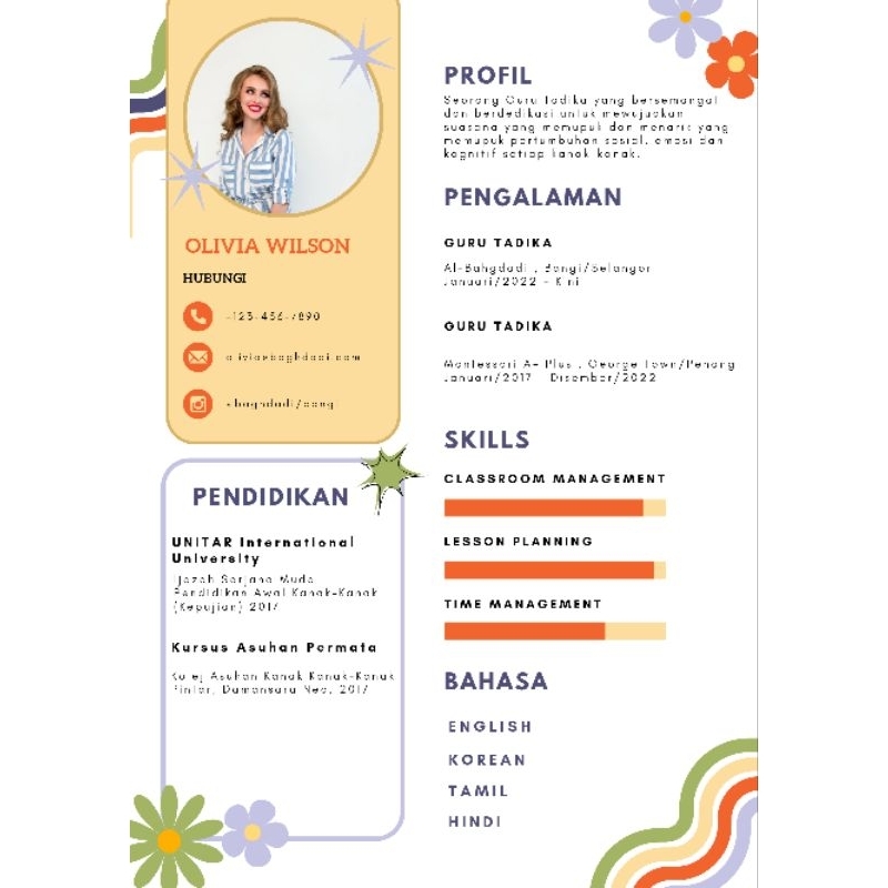 Resume BM (Pilot, Pramugari, Barista, Guru Tadika, Kakitangan Kewangan ...