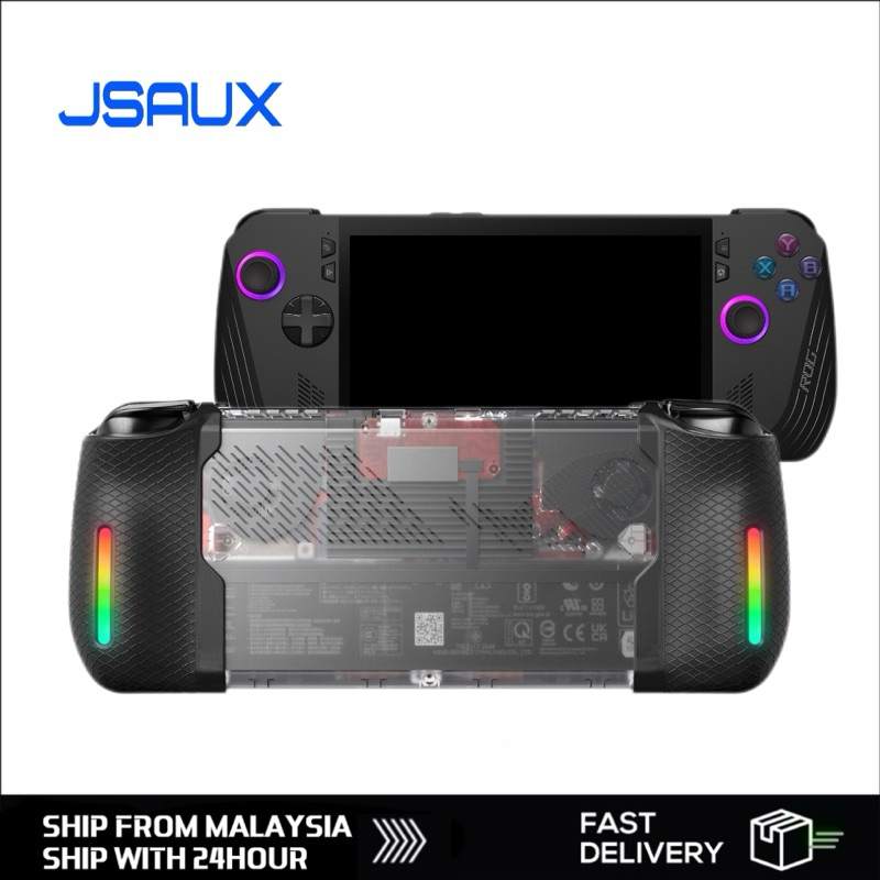 Jsaux Rog Ally X RGB Transparent Black Plate (with silicone handle ...