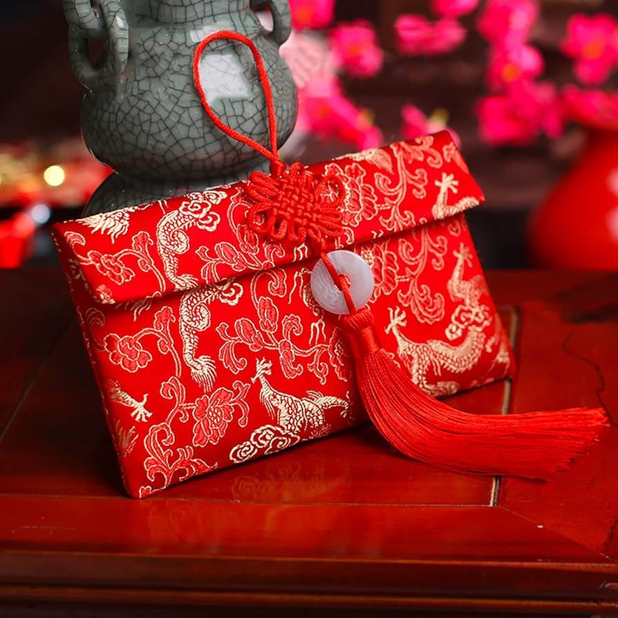 Chinese New Year Fabric Angpao Red Envelopes 绸布利是封 工艺布红包 饰品礼袋 Chinese ...