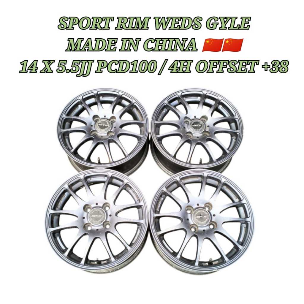Sport Rim WEDS GYLE R14 4H PCD100 5.5JJ Offset +38 For Axia Kelisa ...