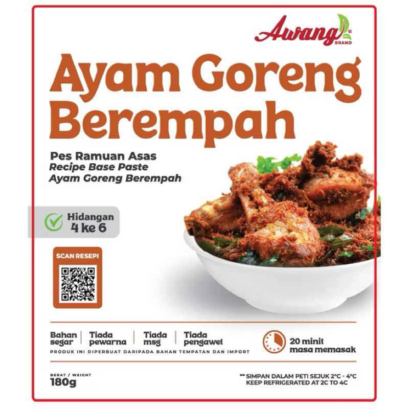 Ayam Goreng Berempah Awang Brand Cooking Paste 180g | Shopee Malaysia