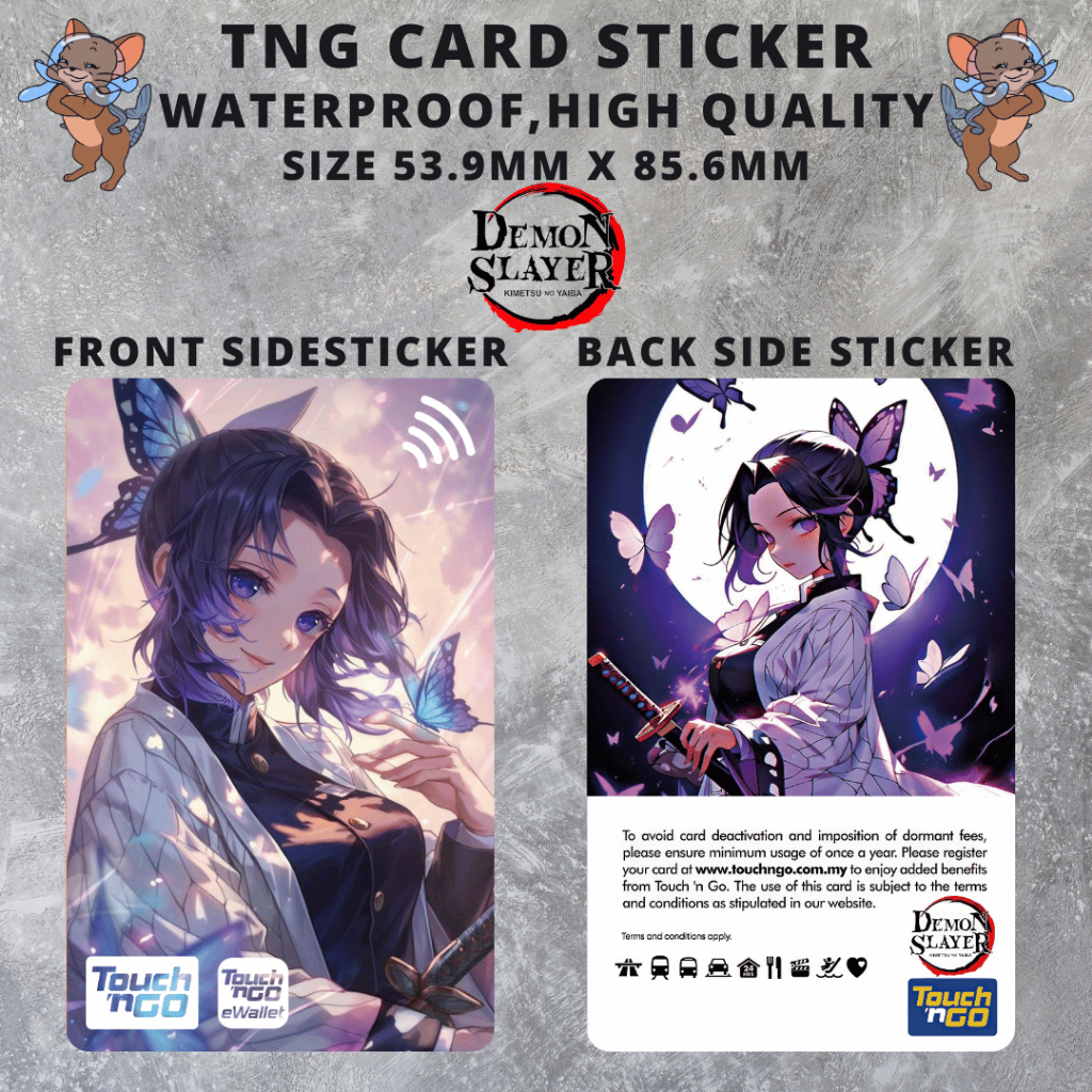 Demon Slayer Shinobu Kocho - Card Sticker/Touch n Go Card Sticker Cover ...