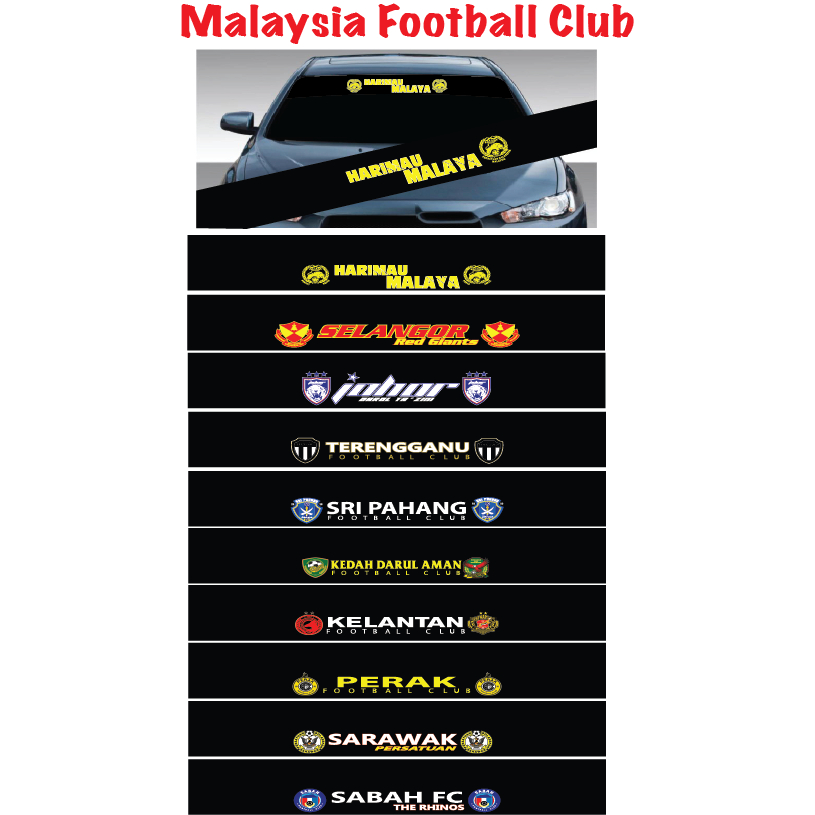 Malaysia FootBall Club Car Windscreen Sticker Car Front Mirror Stickers ...