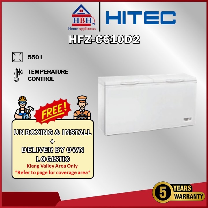 Hitec HFZ-C610D2 560L Large Capacity Key Lock Double Door Chest Freezer ...